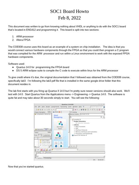 De1 Soc Board For Labs 3 4 Howto Pdf
