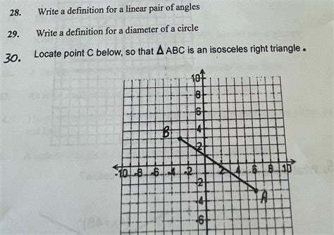 [answered] 28 29 30 write a definition for a linear pair of angles kunduz