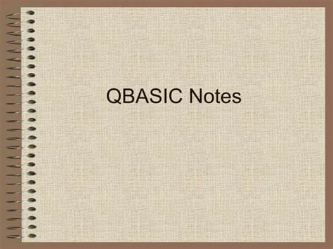 Qbasic Notes Ppt Programming Languages Computing