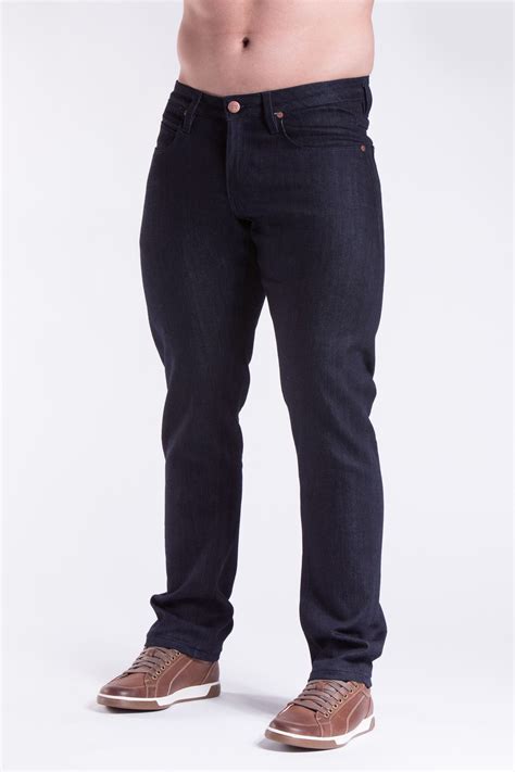 Barbell Apparel Mens Dark Indigo Straight Athletic Fit Denim Hacks Athletic Fit Jeans