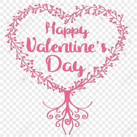 발렌타인 데이 텍스트 화환 사랑 나무빨간낭만적 인 Png 일러스트 무료 다운로드 Lovepik