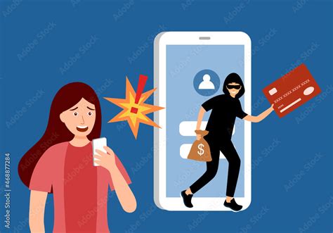 Credit Card Online Payment Scam Concept Internet Hacker Stealing Money Cybercrime From