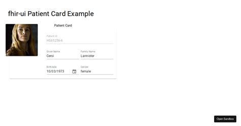 Fhir Ui Patient Card Demo Forked Codesandbox