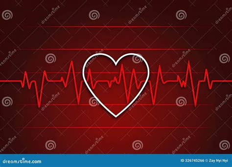 A Heart With A Ecg Waveform Symbolizing Heartbeat And Health Stock