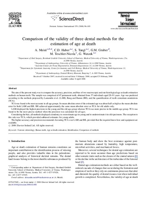 Pdf Comparison Of The Validity Of Three Dental Methods For The