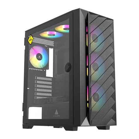 Gabinete Gamer Acegeek Nova C410 Mesh Mid Tower Lateral De Vidro