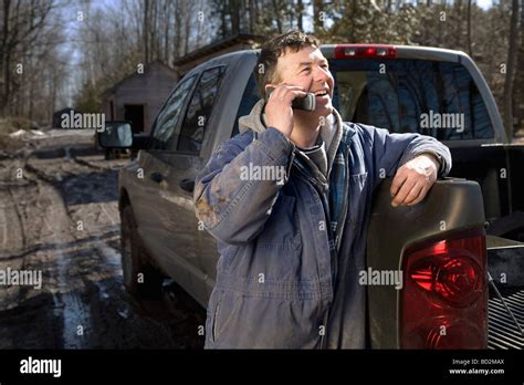 Working Man On Phone Stock Photo Alamy