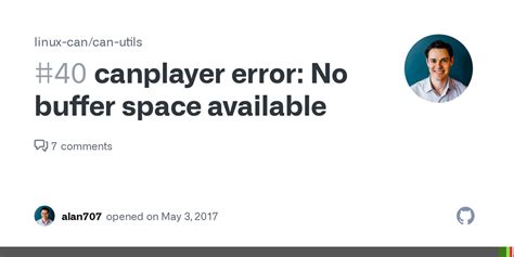 Canplayer Error No Buffer Space Available · Issue 40 · Linux Cancan Utils · Github