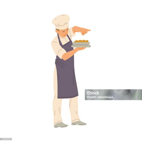 요리에 향신료를 추가 하는 전문 요리사 남자 플랫 벡터 일러스트 고립 제빵사에 대한 스톡 벡터 아트 및 기타 이미지 제빵사 그릇 남성 Istock