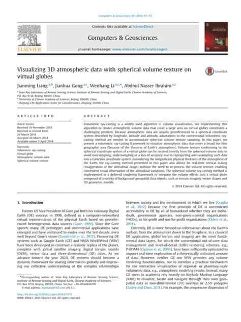 Visualizing 3d Atmospheric Data With Spherical Volume Texture On Virtual Globes Pdf