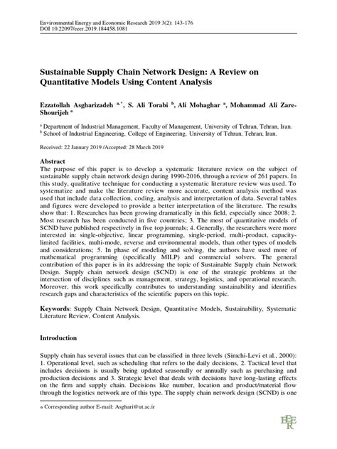 Sustainable Supply Chain Network Design Pdf Supply Chain Sustainability