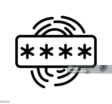 Password Flat Line Icon Login Security Sign Outline Sign Mascara For
