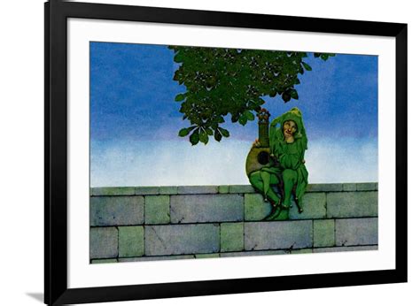 The Green Jester Art Print By Maxfield Parrish Black Frame Wall Art 44 X 32