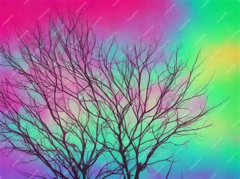 Premium Photo A Tree In Middle With Gradient Background