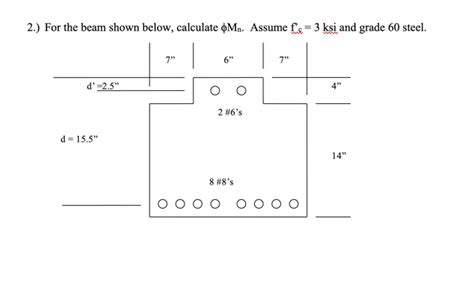 Solved 2 For The Beam Shown Below Calculate Mn Assume Fc Chegg Com