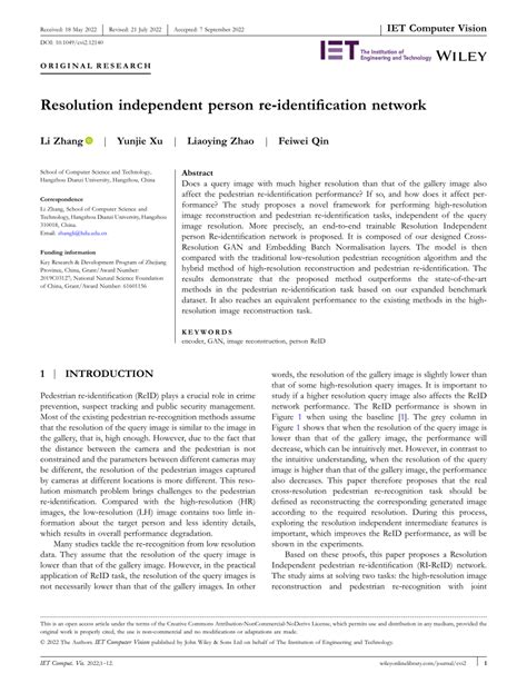 Pdf Resolution Independent Person Re‐identification Network