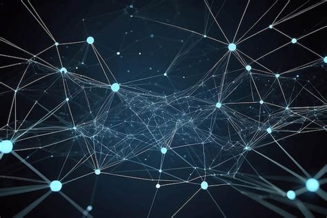 Premium Photo Grid Network Connection Abstract Node Background Stock Illustration