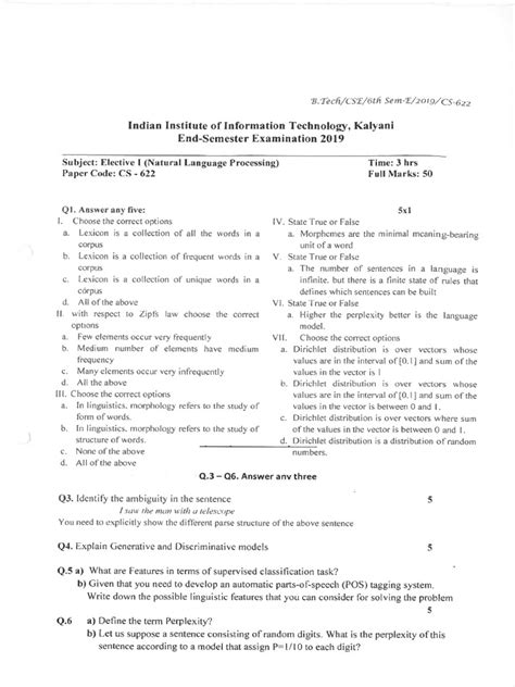 Nlp End Semester Spring Pdf