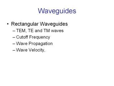Waveguides Presentation Free To Download