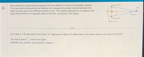 Solved One Method Of Measuring The Distance From The Earth