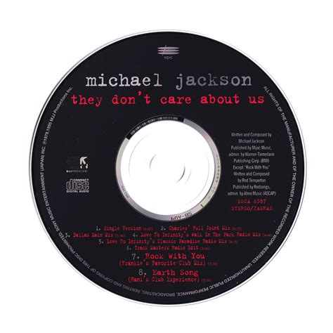 Michael Jackson They Dont Care About Us Cd Single Esca 6387
