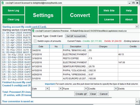 Csv Qif Convert MoneyThumb