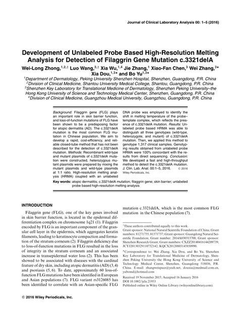 Pdf Development Of Unlabeled Probe Based High Resolution Melting Analysis For Detection Of