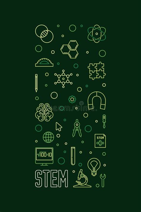 Science Tech Engineering And Math Illustration Stem Vector Outline