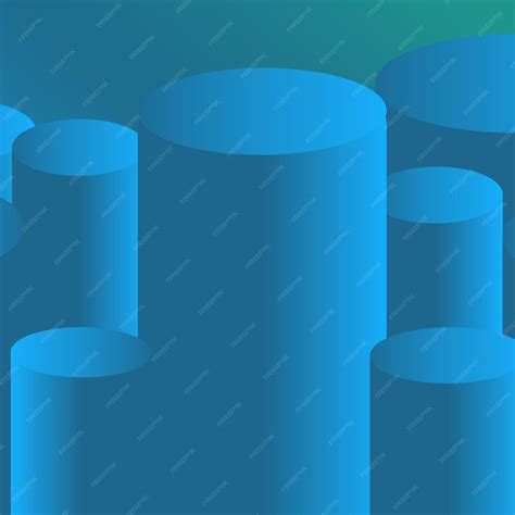 Premium Vector Abstract Realistic 3d Blue Gradient Cylinder