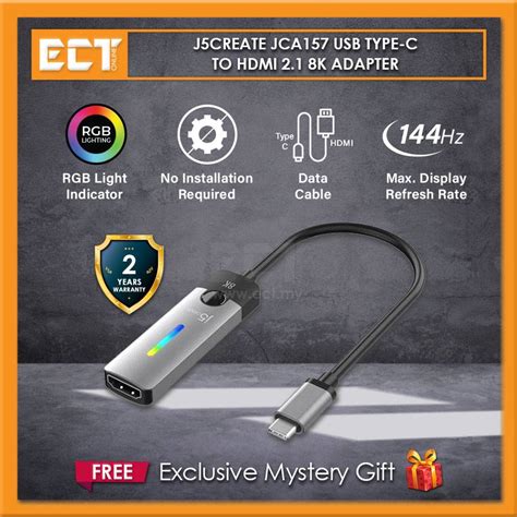 j5create jca157 usb type c to hdmi 2 1 8k adapter windows mac os