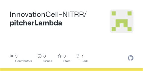 Github Innovationcell Nitrrpitcherlambda