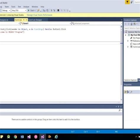 Visual Basic 2017 Code Window 325 Programming Visual Studio 2017