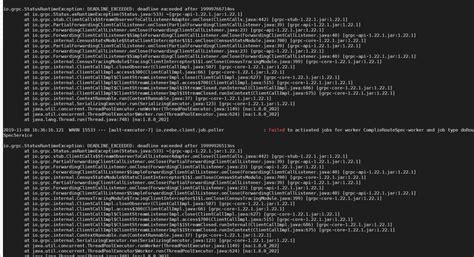 io mand clientstatusexception deadline exceeded