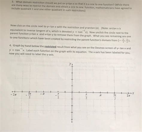 solved 3 what domain restriction should we put on y tanx so