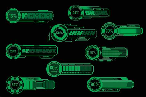 Futuristic Progress Bar Graphic Set 11799929 Vector Art At Vecteezy
