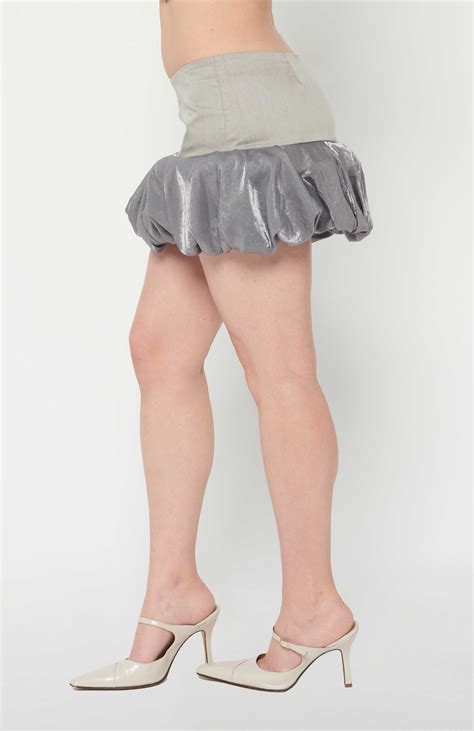 Silver Bubble Skirt Maroske Peech