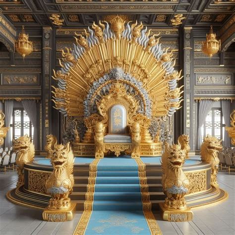 Golden Throne On White Table
