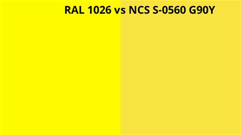 Ral 1026 Vs Ncs S 0560 G90y Ral Colour Chart Uk