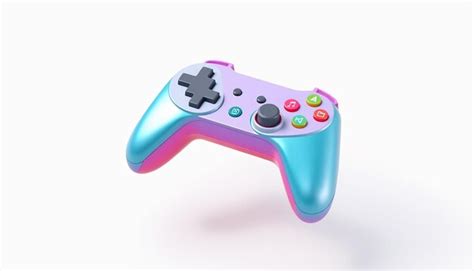 Colorful Gaming Controller Isolated On White Background Premium Ai