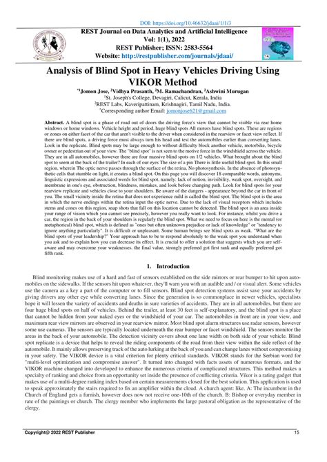 Pdf Analysis Of Blind Spot In Heavy Vehicles Driving Using Vikor Method