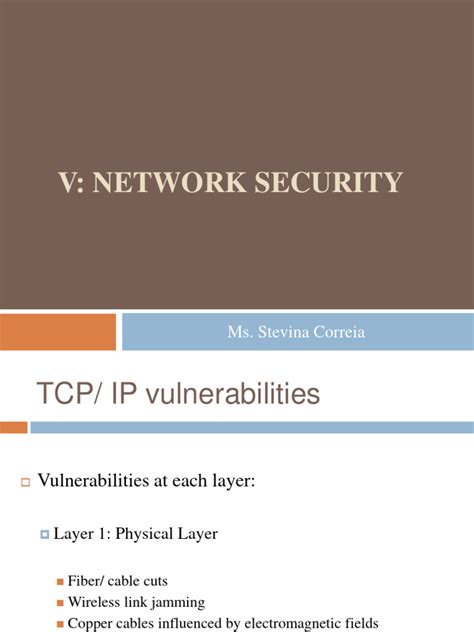 Vi Network Security Osi Attacks Firewall Ids Pdf Denial Of Service Attack Transmission
