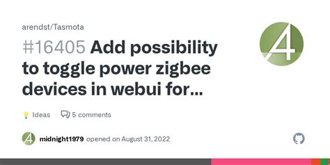 Add Possibility To Toggle Power Zigbee Devices In Webui For Sonoff Zbbridge · Arendst Tasmota