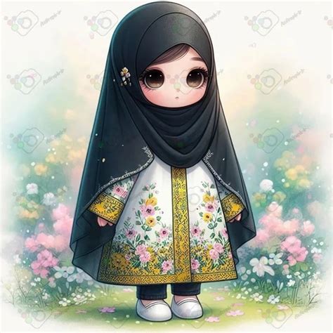 خرید و قیمت بک گراند کودکانه دختر کوچولوی ناز با حجاب ایستاده میان گلها کد 42728 ویژه عکس گراف