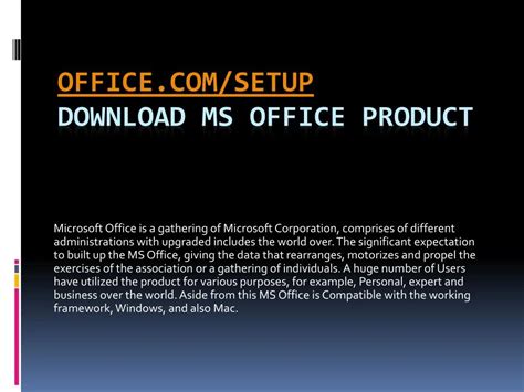 PPT OFFICE COM SETUP ACTIVATE MS OFFICE ACCOUNT ONLINE PowerPoint Presentation ID 8053545