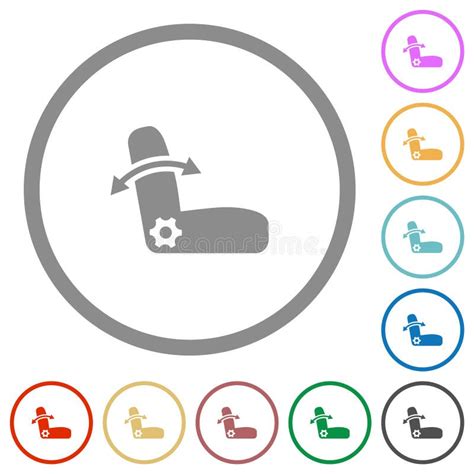 Car Seat Adjustment Flat Icons With Outlines Stock Vector Illustration Of Comfortable Chair