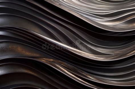 Smooth Flowing Liquid Metal Waves Texture Abstract Background Wallpaper Stock Illustration
