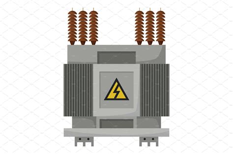 High Voltage Electrical Transformer Vector Graphics ~ Creative Market