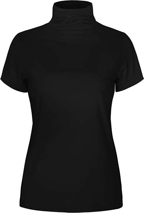 Long Sleeve Turtleneck Women Stretchshort Sleeve Tops Fitted Tee Shirt
