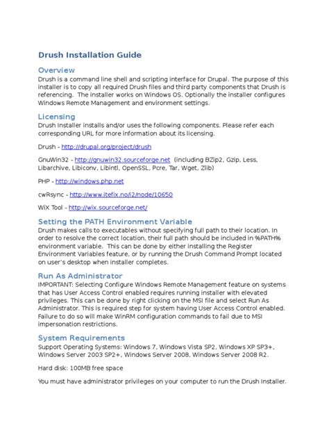 drush installation guide pdf pdf command line interface microsoft windows