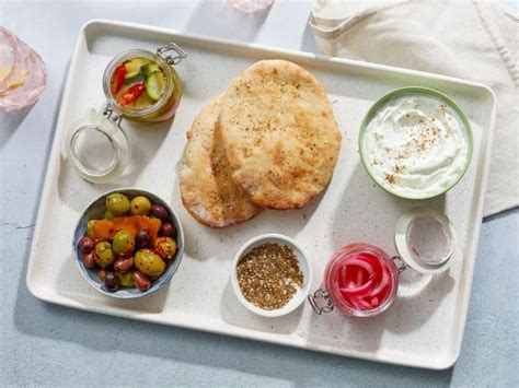 Zaatar Pita With Garlic Labneh Recipe Food Network